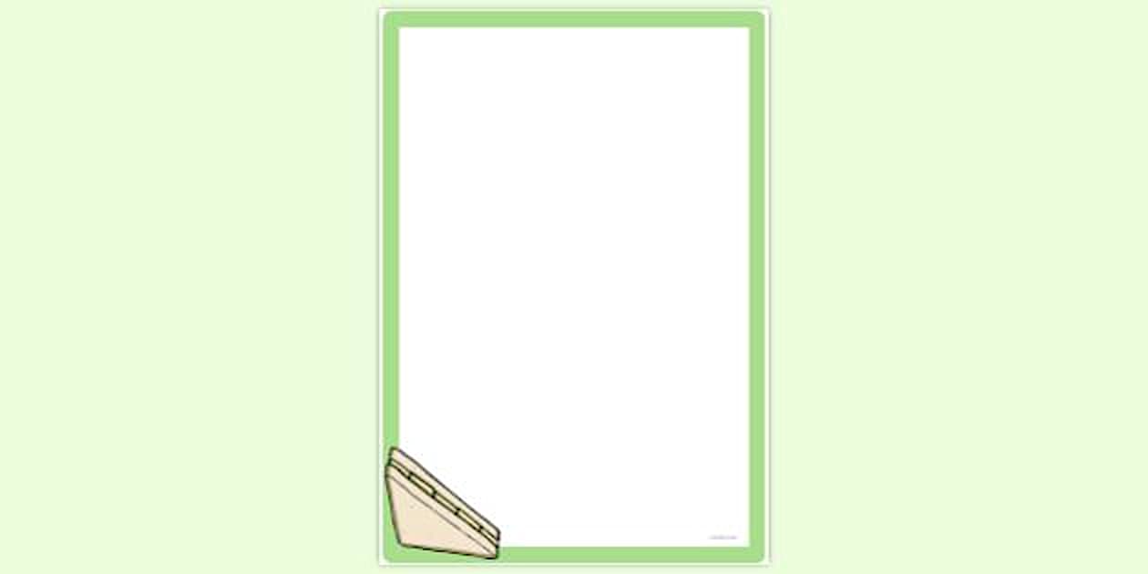 Simple Blank Cucumber Sandwich Halved Page Border | Twinkl