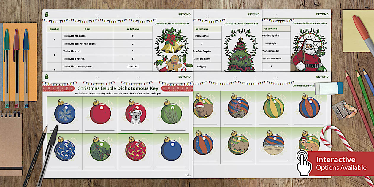 Christmas Bauble Dichotomous Key (professor feito) - Twinkl