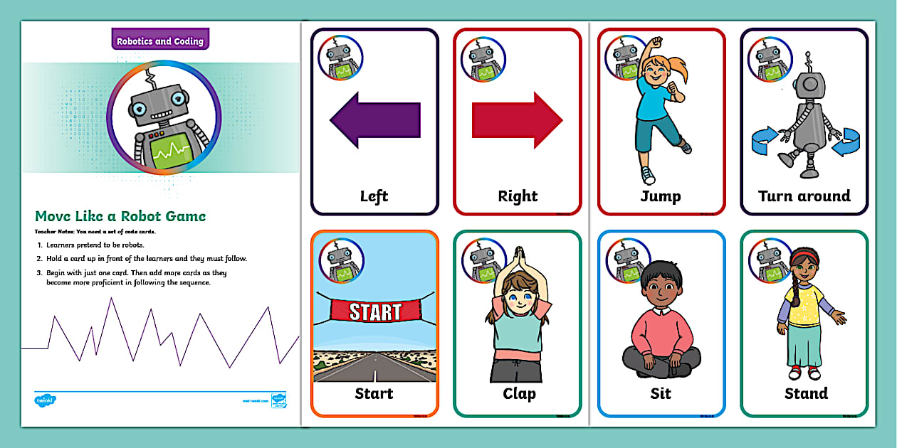 Grade R Coding And Robotics Walk Like A Robot Game Twinkl