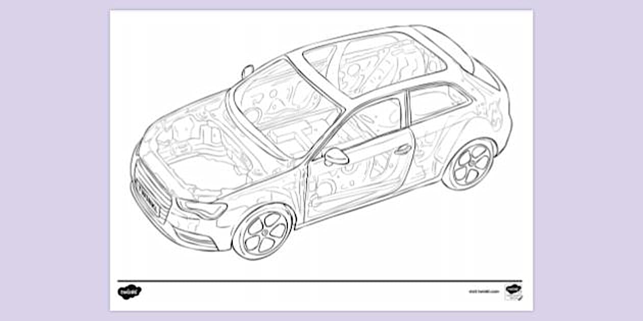 Transparent View of Car Colouring | Colouring Sheets