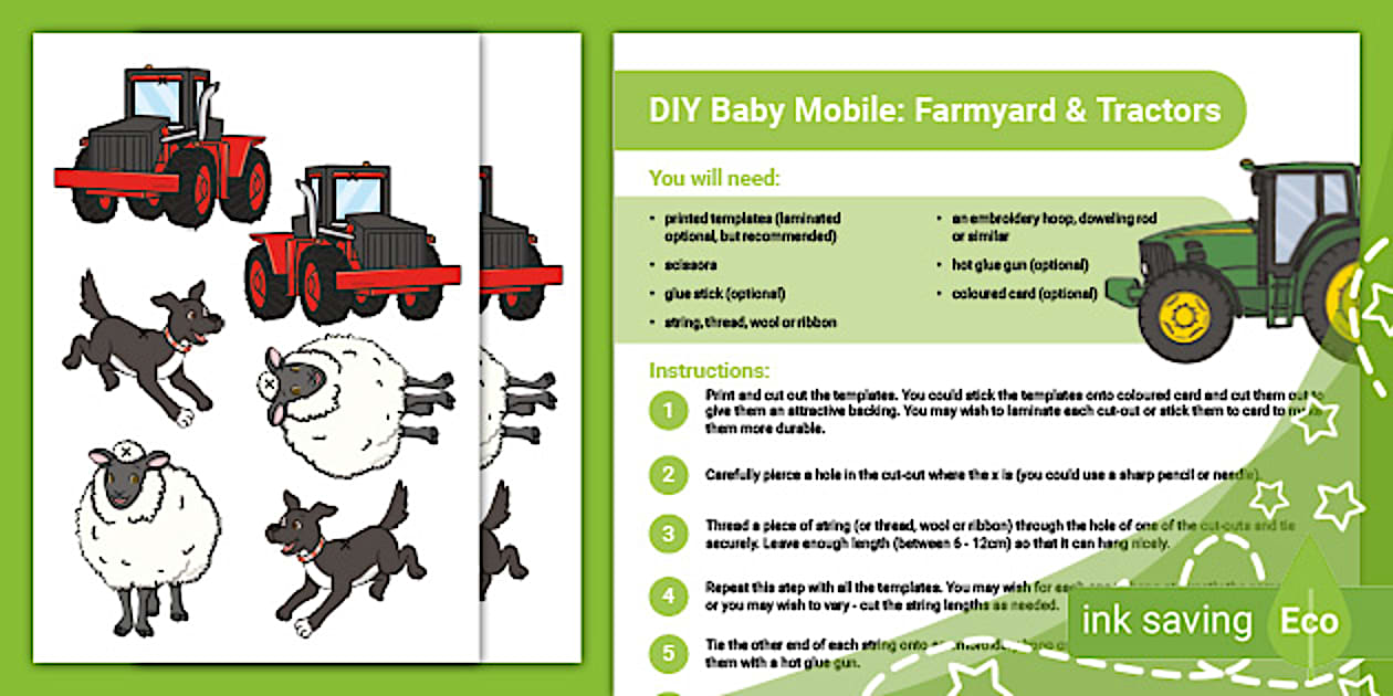 DIY Baby Mobile: Farmyard (teacher made) - Twinkl