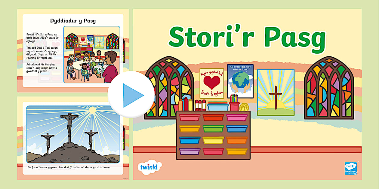 Dyddiadur y Pasg: Pŵerbwynt Stori'r Pasg - Twinkl