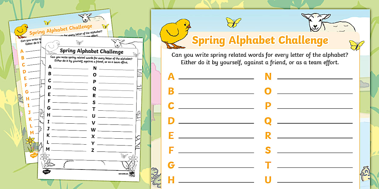 Spring Alphabet Challenge (teacher made) - Twinkl