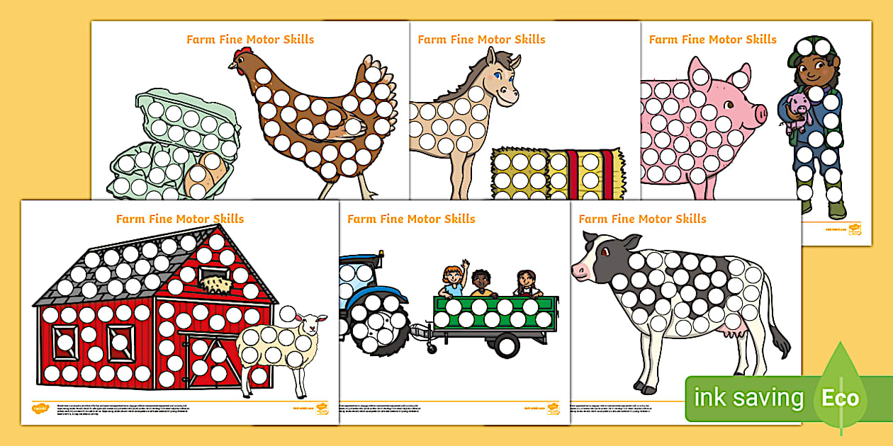 Farm Button Placing Fine Motor Skills Activity | Twinkl