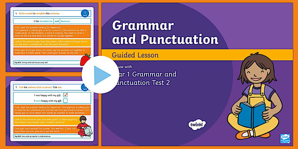 Year 1 Grammar and Punctuation Test 2 Guided PowerPoint