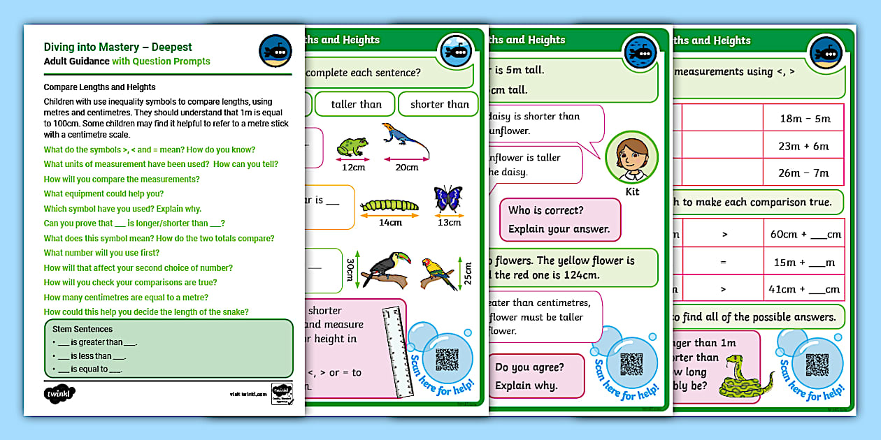 👉 Year 2 Diving into Mastery: Step 3 Compare Lengths and Heights