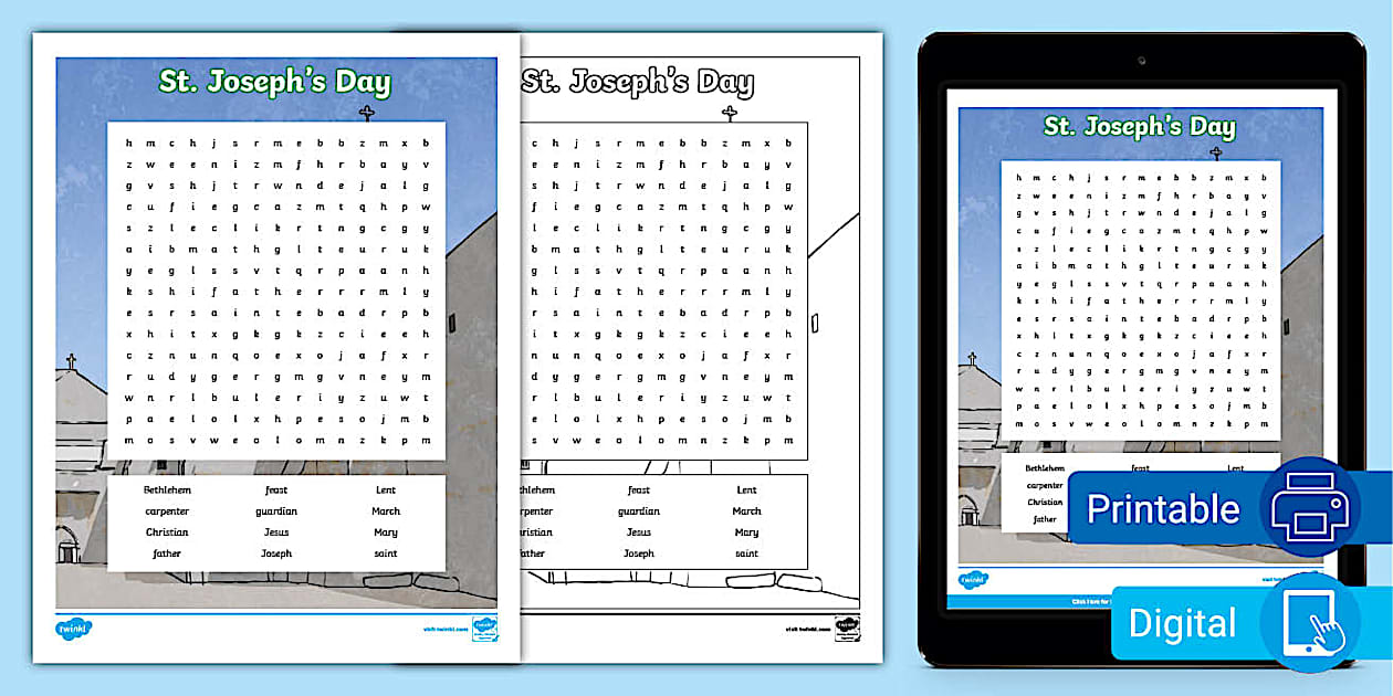St. Joseph Word Search | Christian Education | Twinkl USA