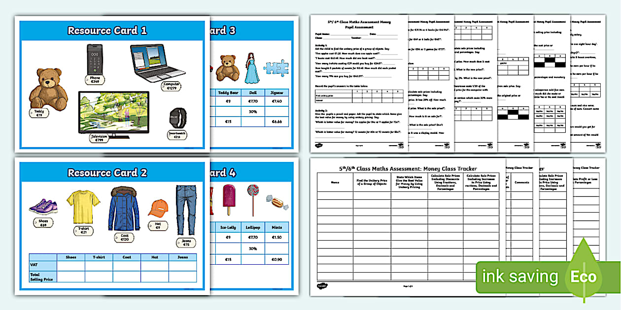 5th/6th Class Maths Assessment Money - Twinkl