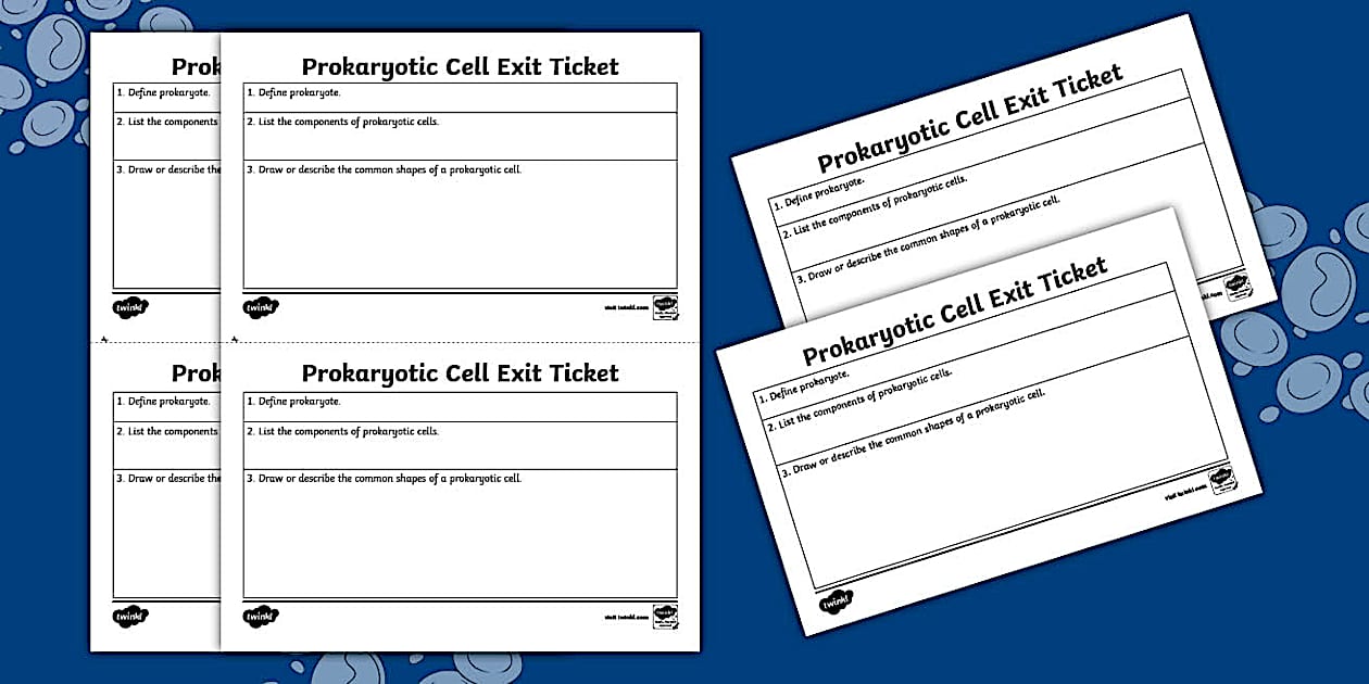 Prokaryotic Cells Exit Ticket for 6th-8th Grade - Twinkl