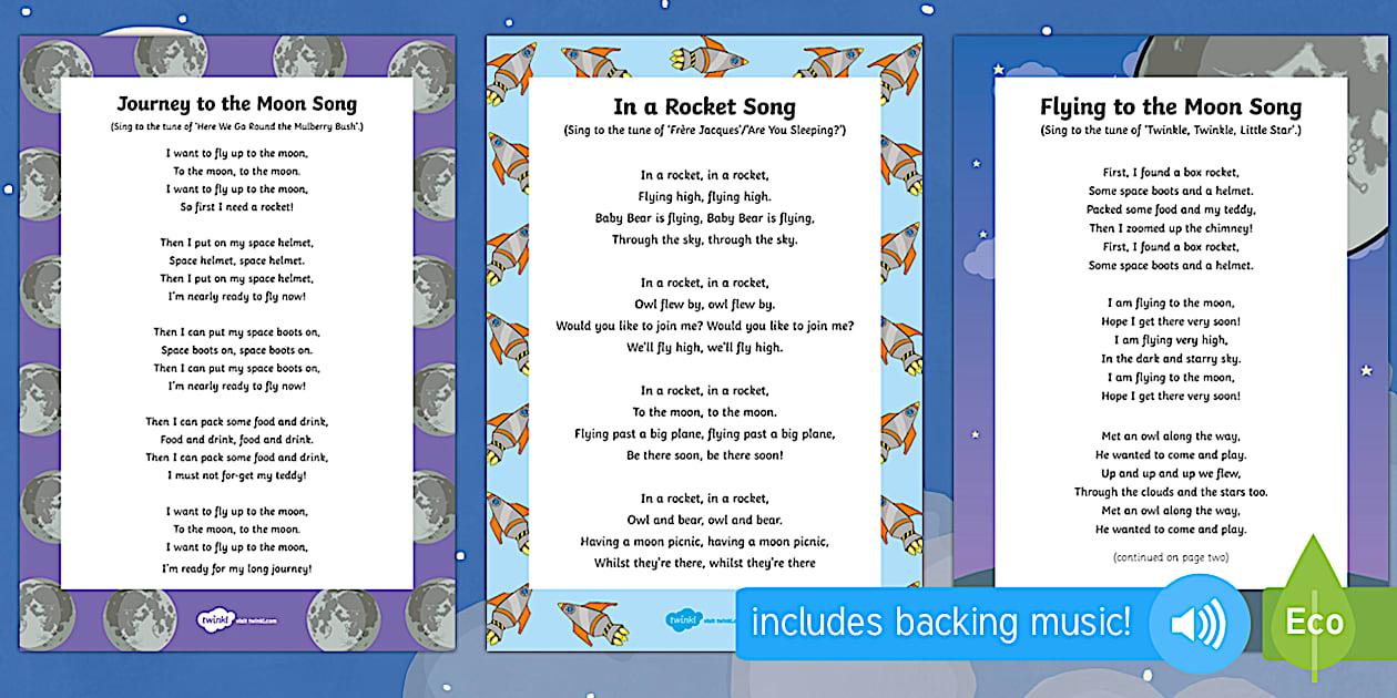 Space Bear Themed Songs and Rhymes Resource Pack - Twinkl