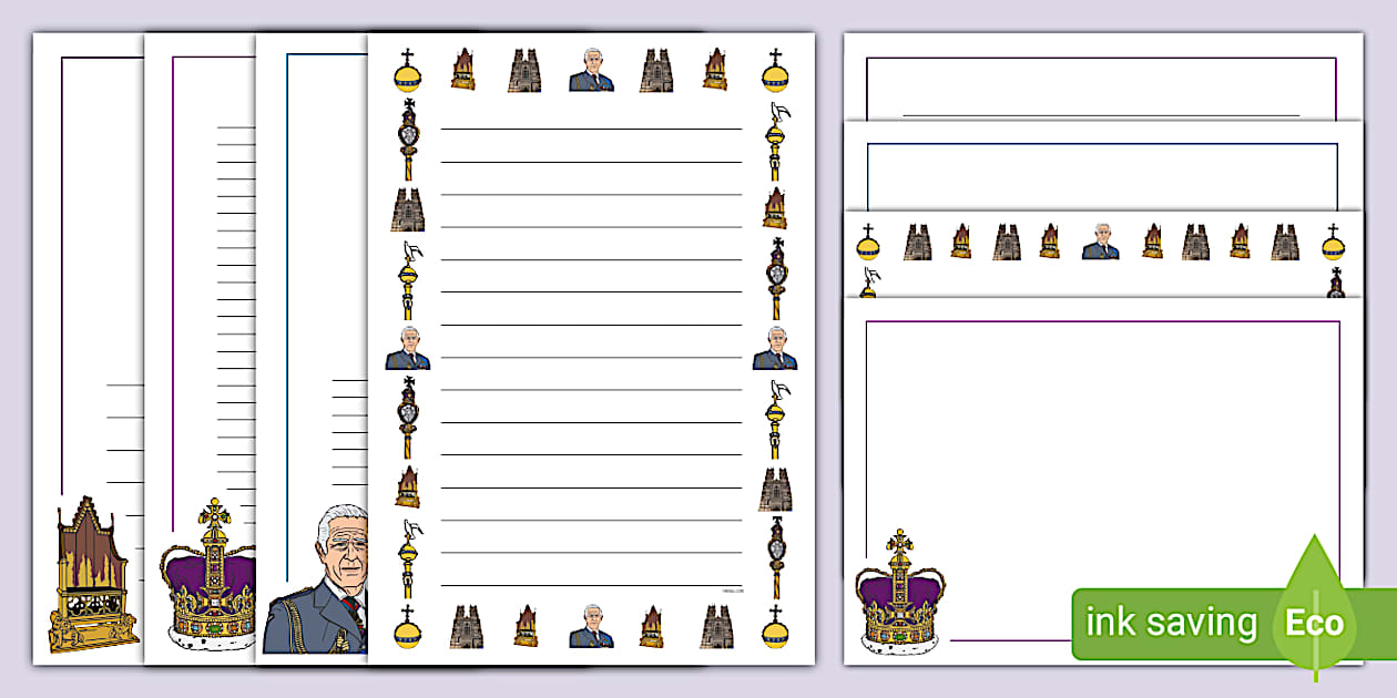 King Charles III Themed Page Borders Pack (teacher made)