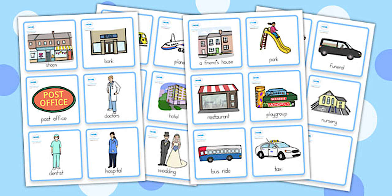 Special Needs Communication Cards Places You Go - place you go