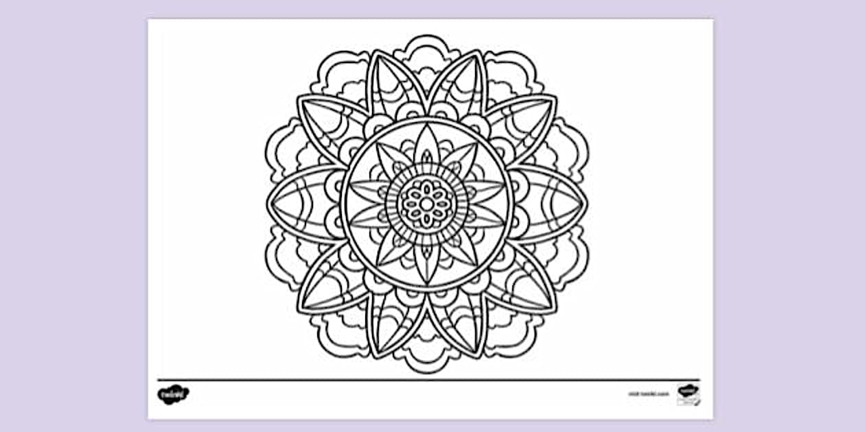 Cool Mandala Colouring Page | Colouring Sheets - Twinkl