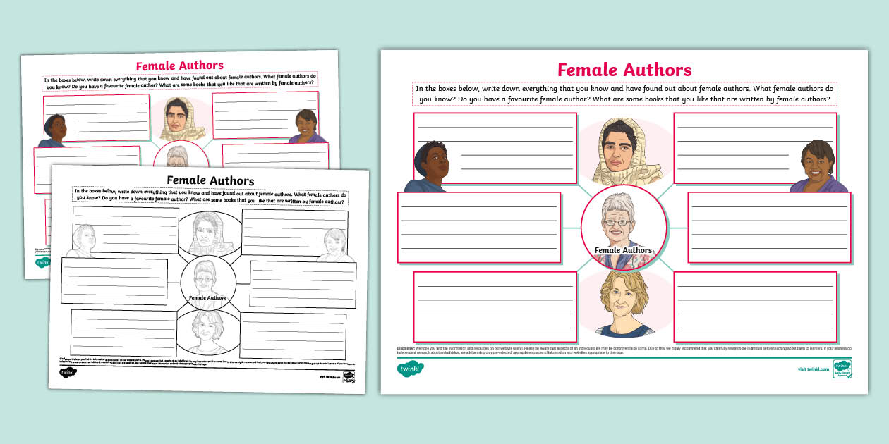 * NEW * Female Authors Mind Map - Twinkl Templates - Twinkl
