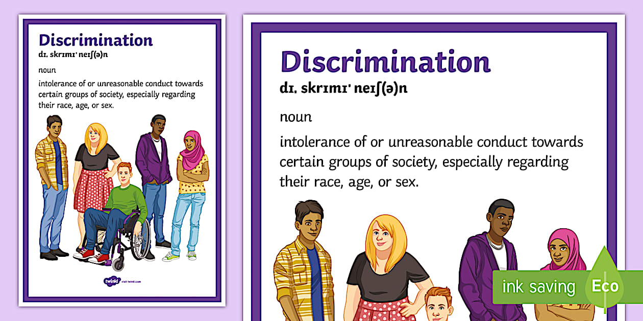 Editable Discrimination Definition A4 Display Poster