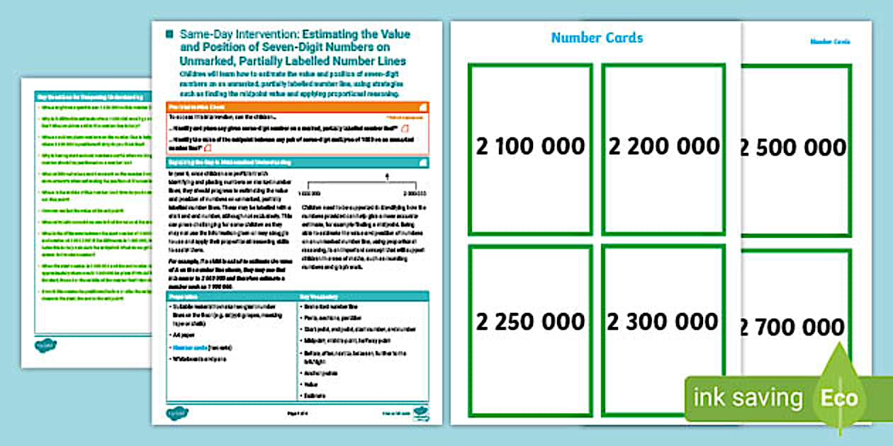 👉 Y6 SDI: Estimating & positioning 7-digit numbers on lines