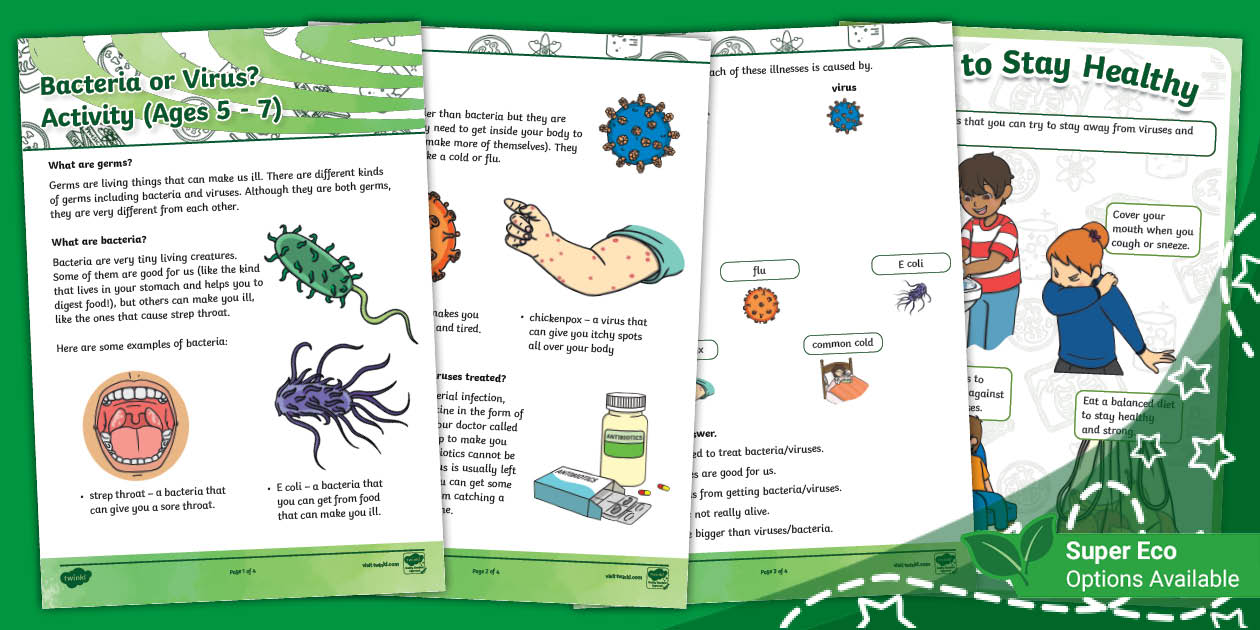 Bacteria or Virus? Activity (Ages 5–7) (teacher made)