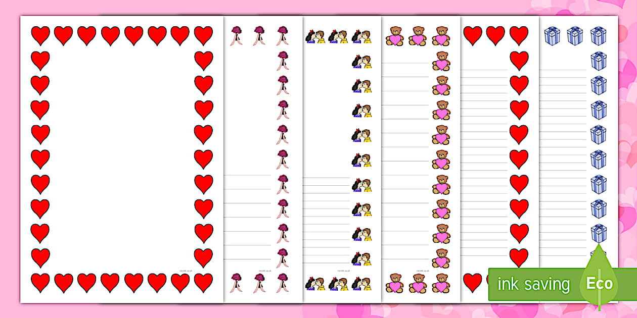 Valentine's Day Page Borders | Valentine's Borders | Twinkl