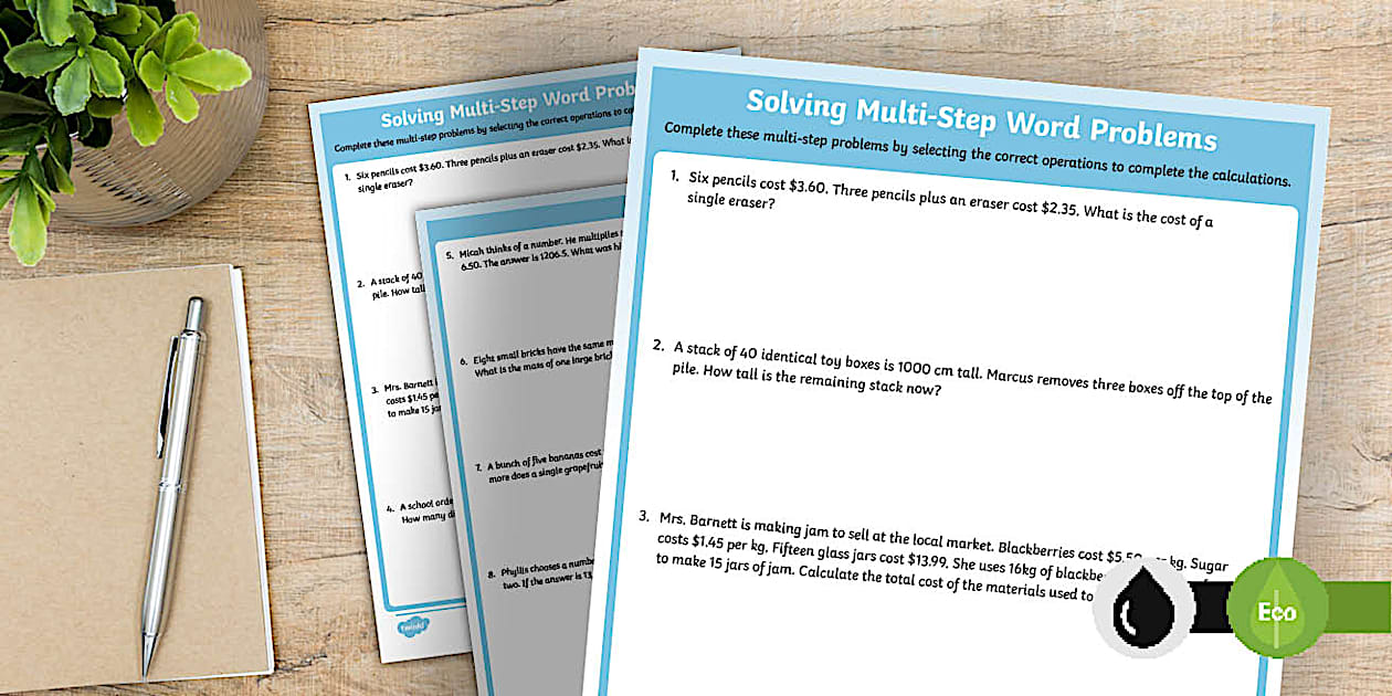Multi-Step Word Problems (Teacher-Made) - Twinkl