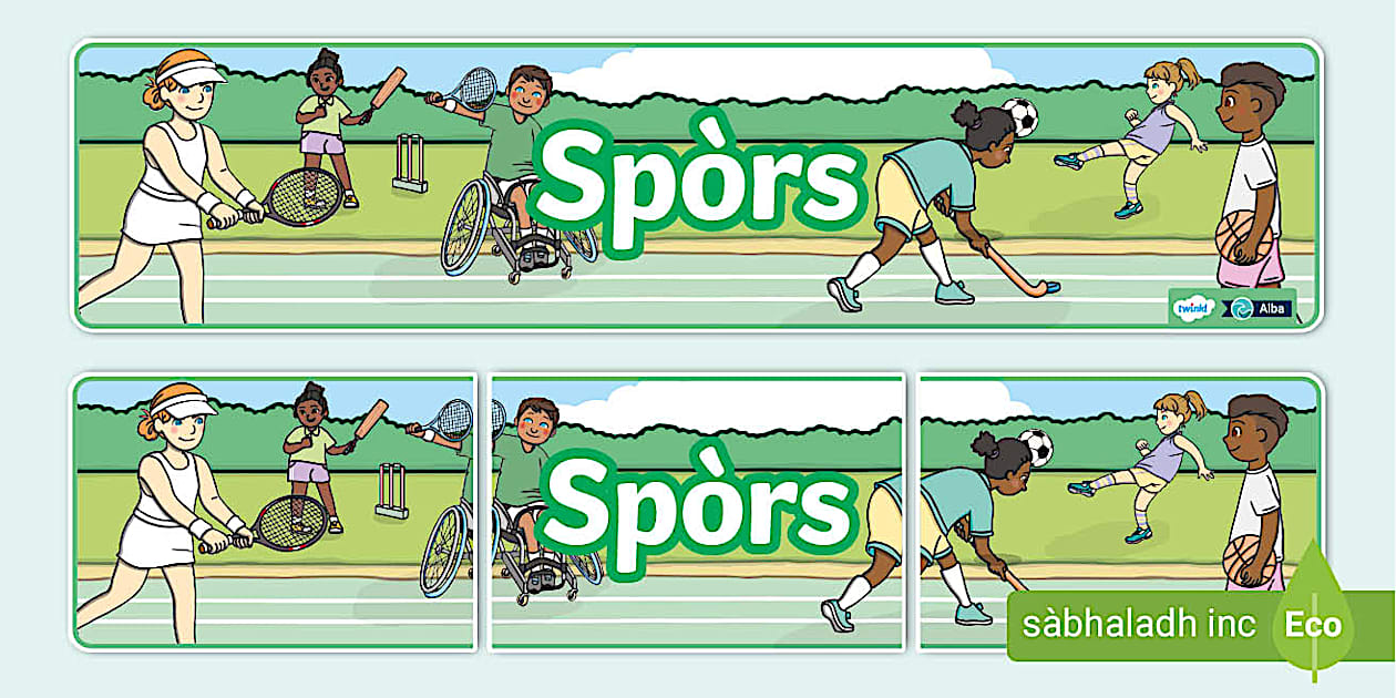 Spòrs - Bratach-fada ann an dathan socair