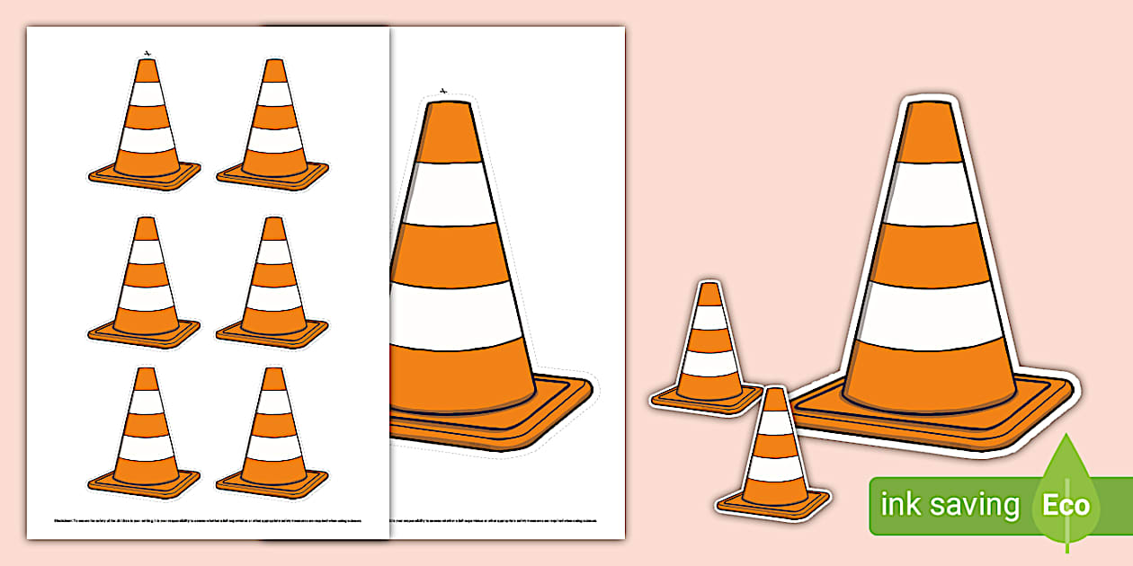 Traffic Cones Display Cut-Outs (Teacher-Made) - Twinkl