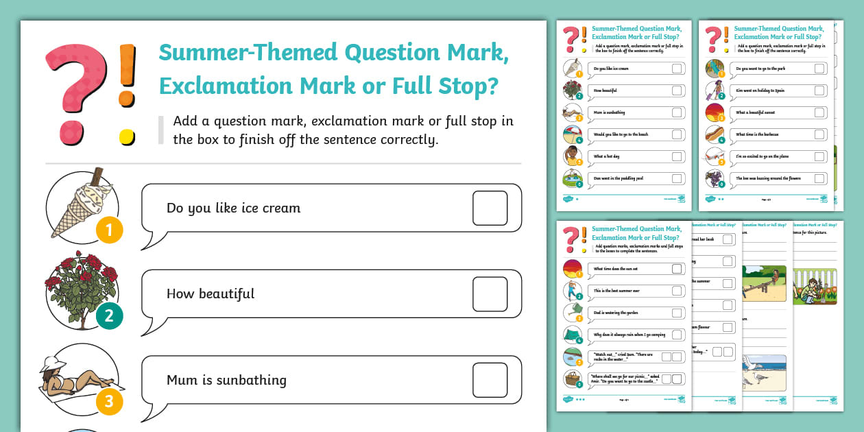 Summer-Themed Question Mark, Full Stop or Exclamation Mark?