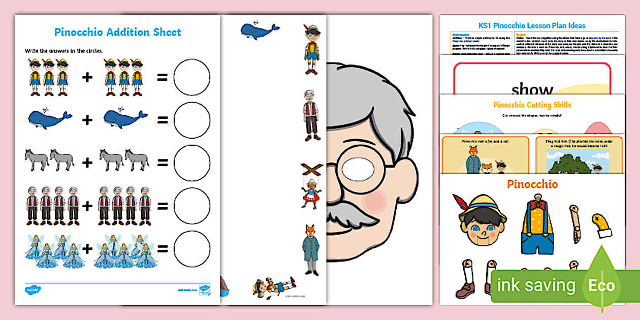 Pinocchio Lesson Plan Ideas and Resource Pack (teacher made)