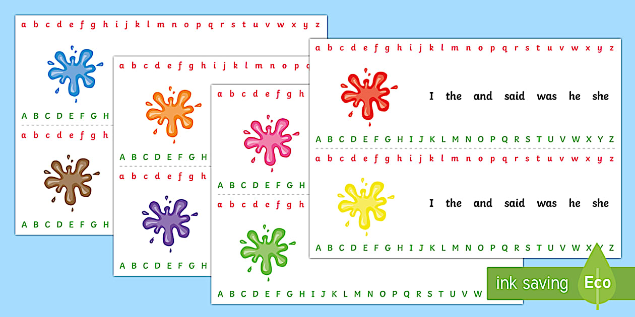 Editable Splat Alphabet Strips (teacher made) - Twinkl