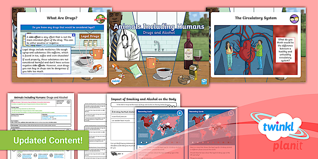 Science: Drugs and Alcohol Lesson Plan Year 6 (teacher made)