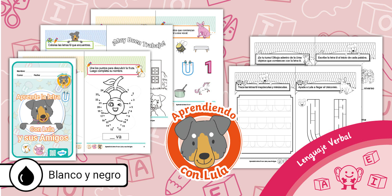 Cuadernillo de actividades: Aprende la letra U con Lula.