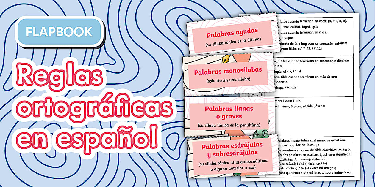 Flapbook: Reglas ortográficas en español