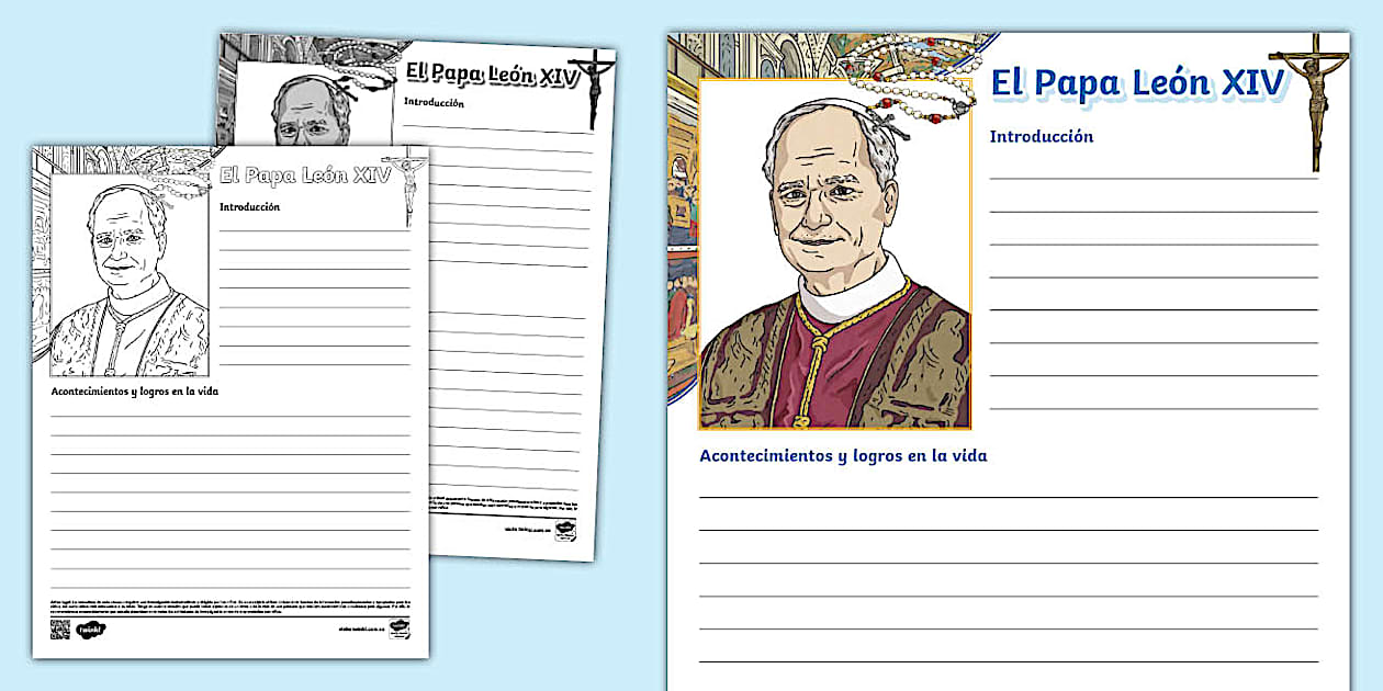 * NEW * Guía de trabajo: Biografía del Papa León XIV