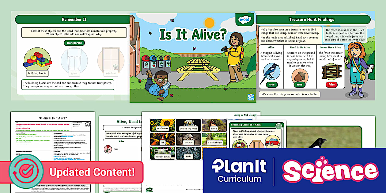 7 Life Processes KS1 Common Characteristics of Living Things