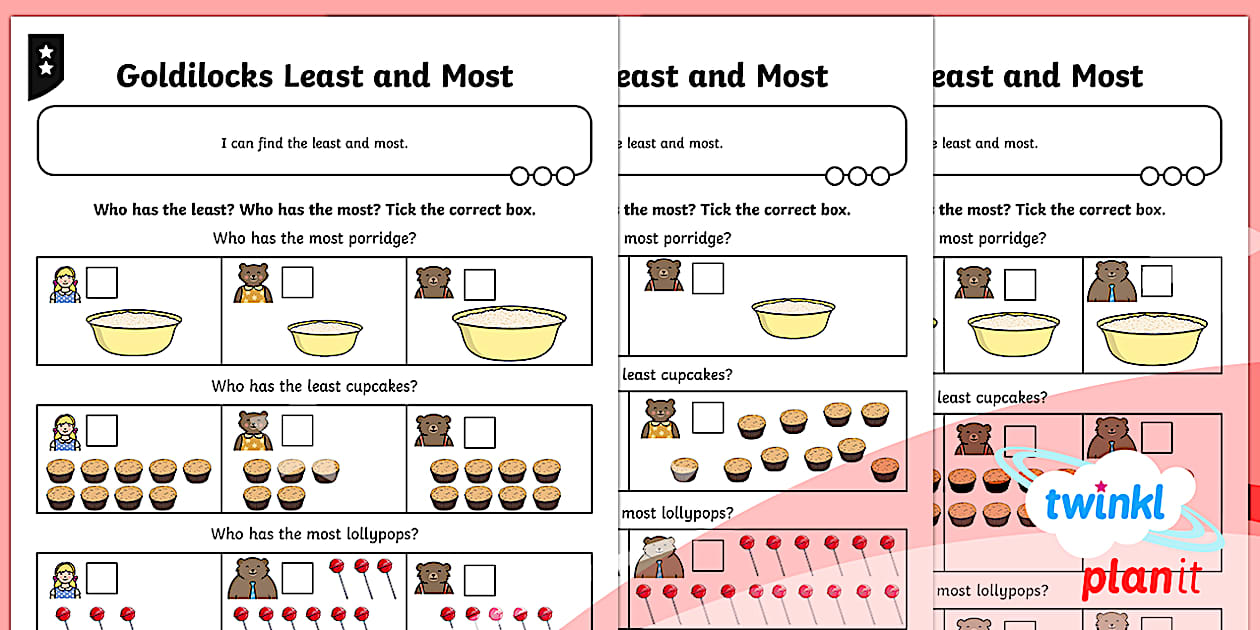 PlanIt Maths Y1 Number and Place Value Goldilocks Most and Least Home ...