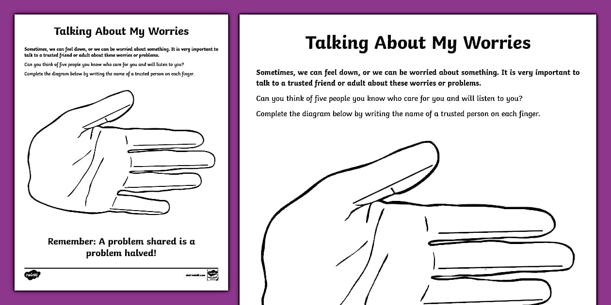 My Worries Worksheet | Teaching Resource | Twinkl USA