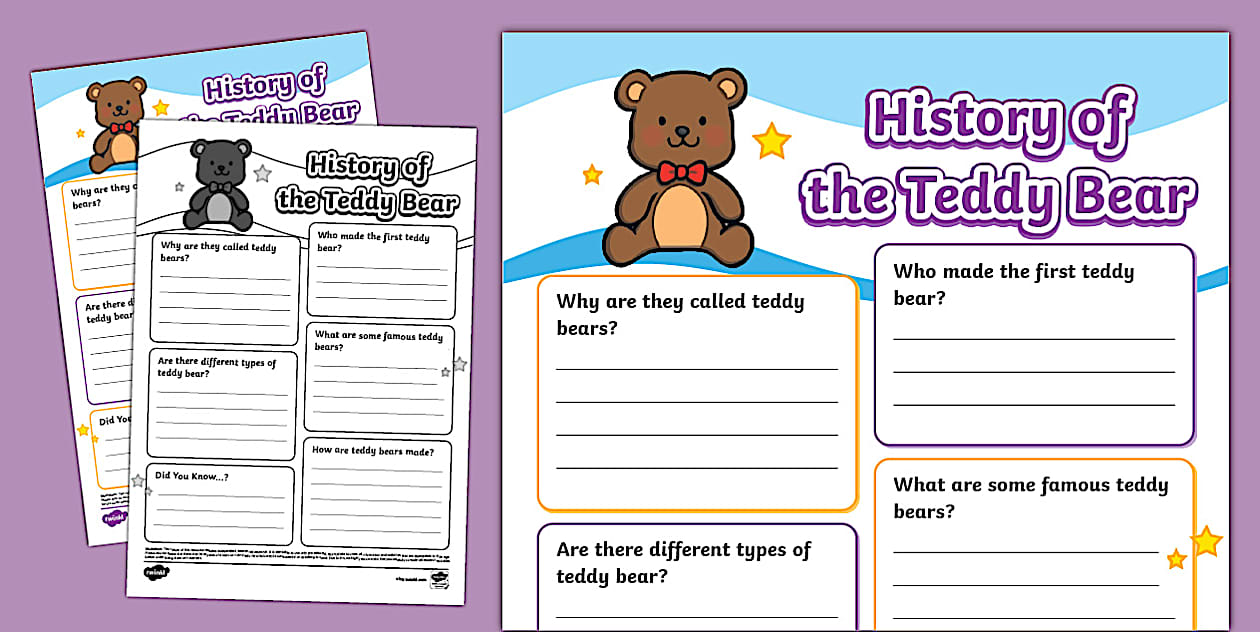 History of the Teddy Bear Fact File Template