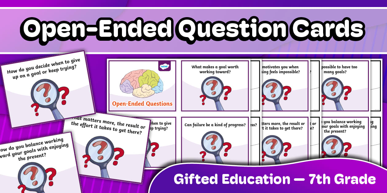 Open-Ended Question Cards for Gifted Education | 7th Grade