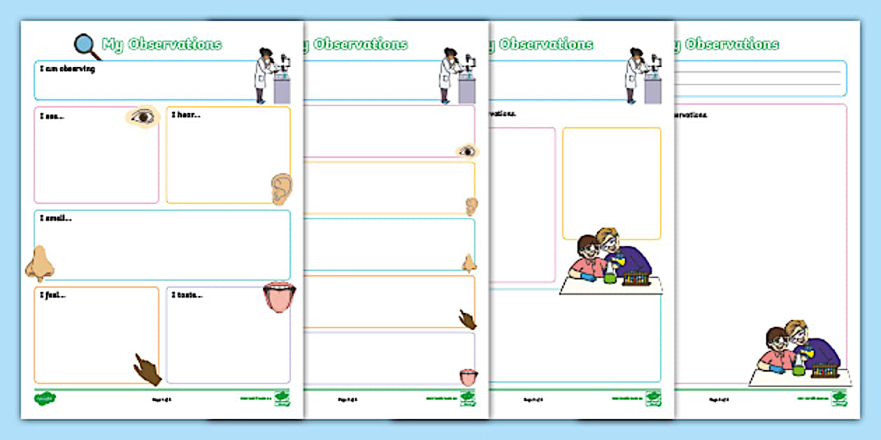 My Observations- Inclusion Science Recording Sheets - Twinkl