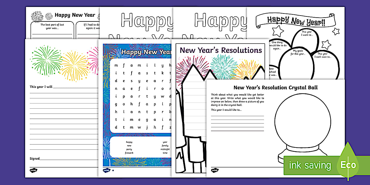 New Year’s Resolutions for Kids Activity Pack - KS1 - Twinkl