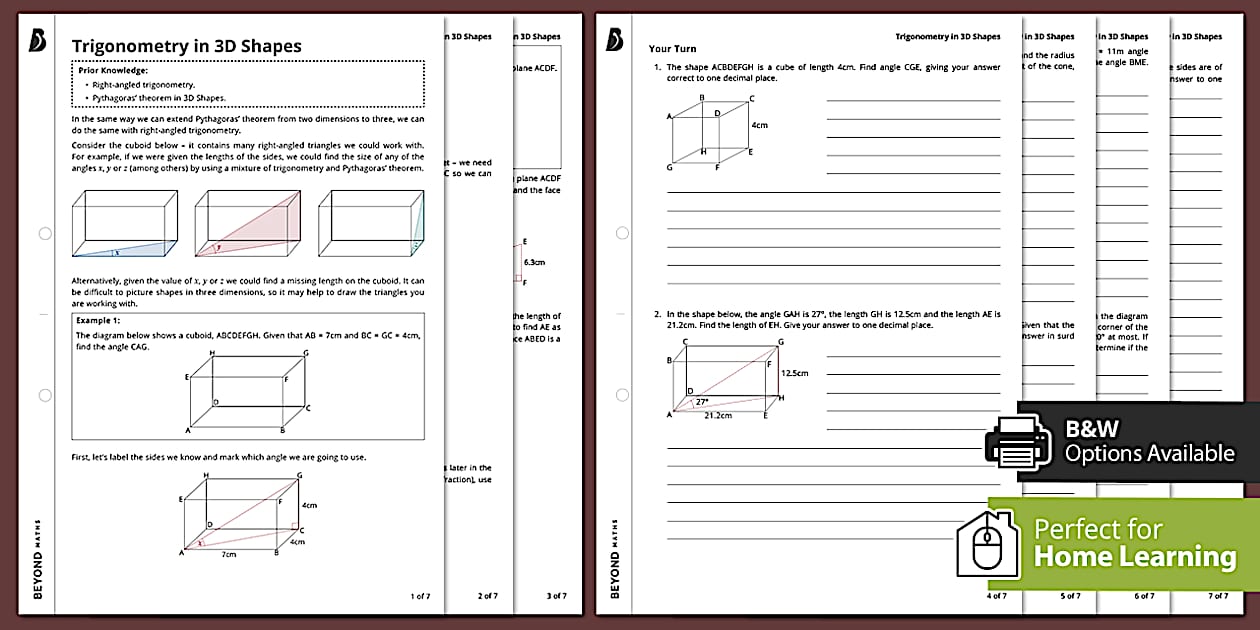 👉 GCSE Trigonometry Worksheet | Maths | Beyond - Twinkl