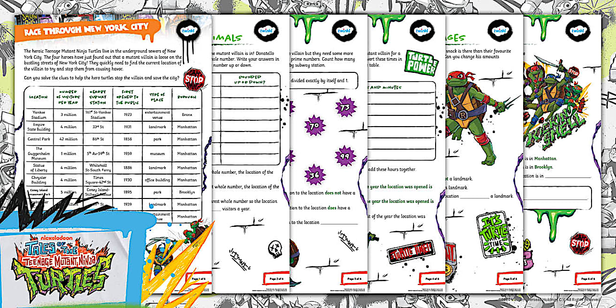 👉 TMNT: Race Through New York City Maths Mystery [Ages 9-10]