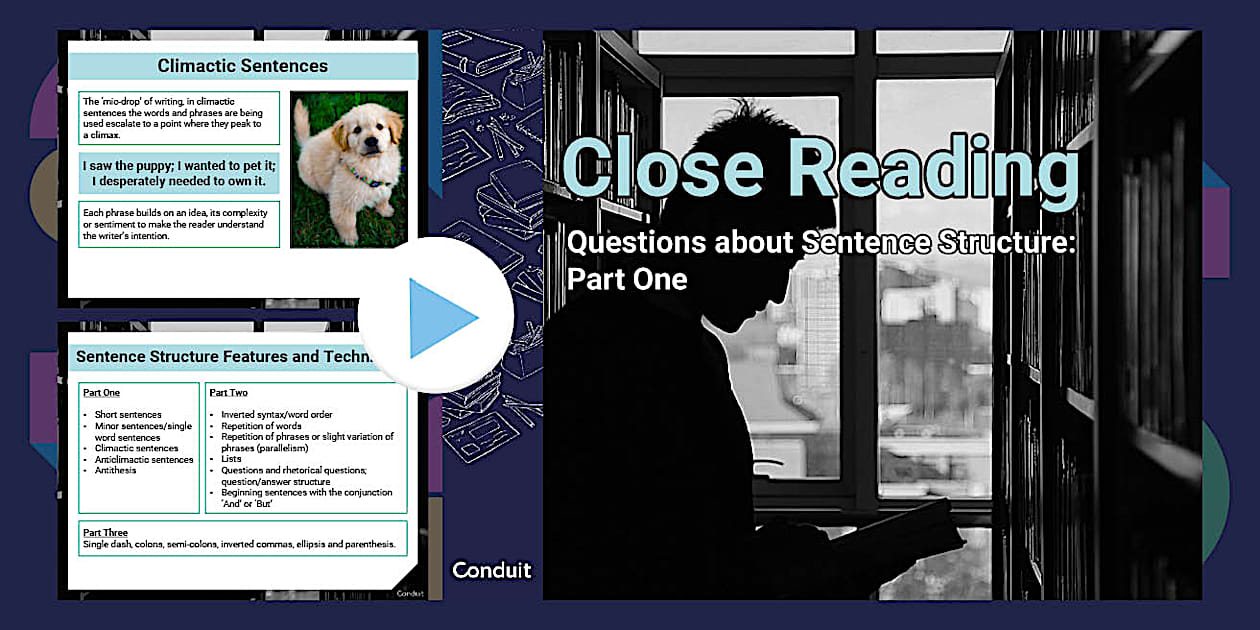 : Close Reading: Sentence Structure PowerPoint Part One