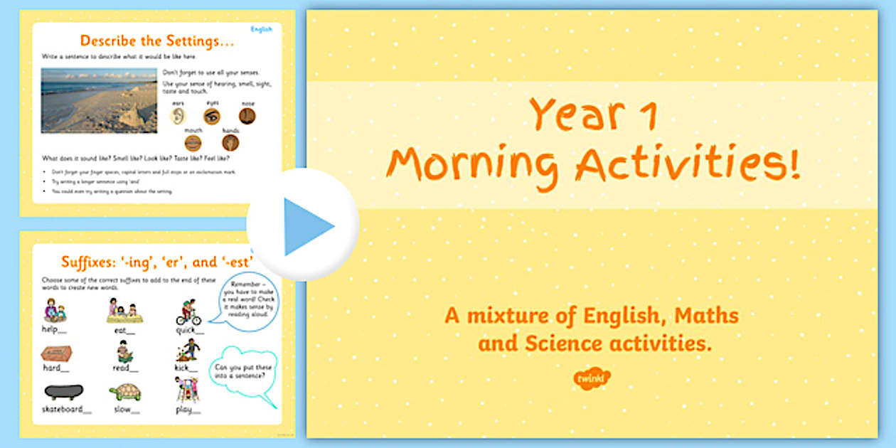 Year 1 Morning Activities PowerPoint (teacher made) - Twinkl