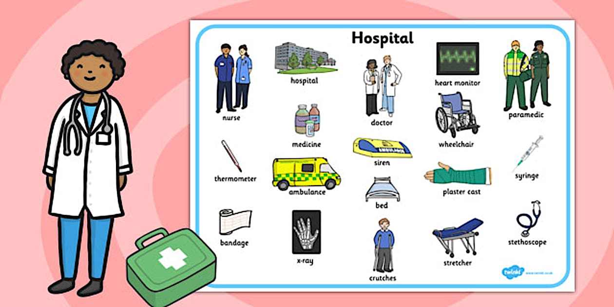 Hospital Vocabulary Mat - ESL Hospital Resources - Twinkl