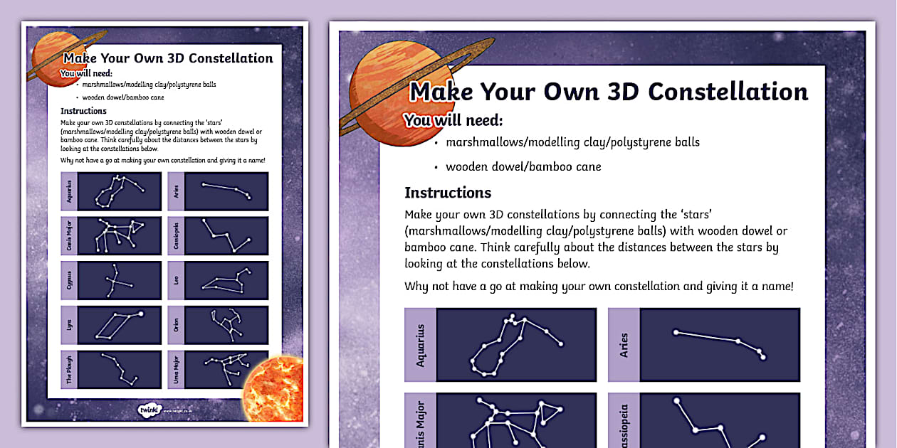 Make Your Own 3D Constellation - Crafts for Older Children
