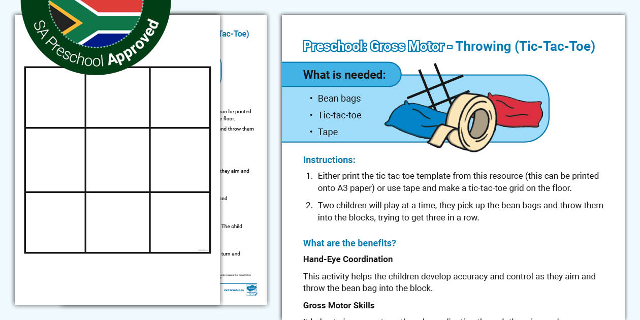 Preschool: Gross Motor- Throwing (Tic-tac-toe) - Twinkl
