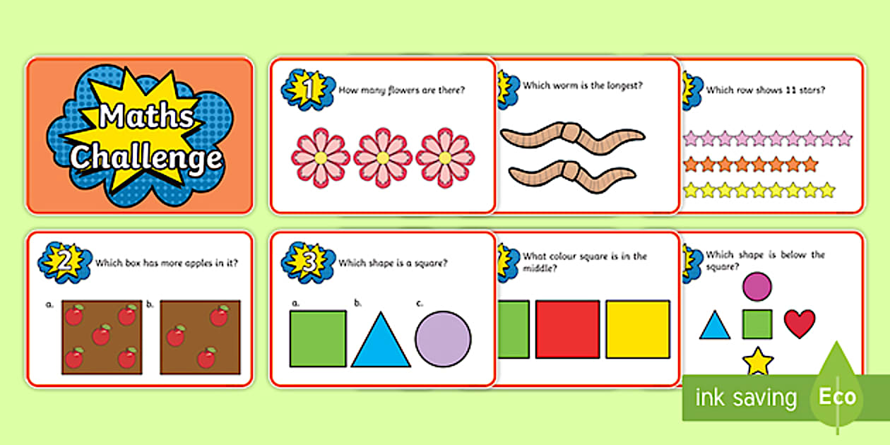 EYFS Maths Puzzles for Reception EYFS Problem-Solving Cards