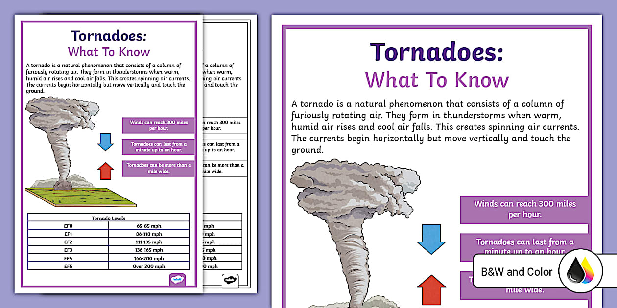 Tornadoes Informational Poster for 3rd-5th Grade - Twinkl