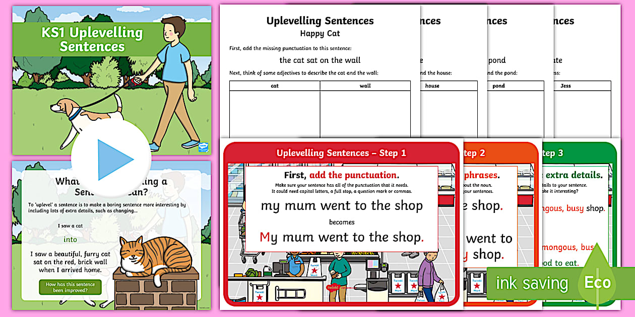 Uplevelling Sentence Writing Activities KS1 (teacher made)