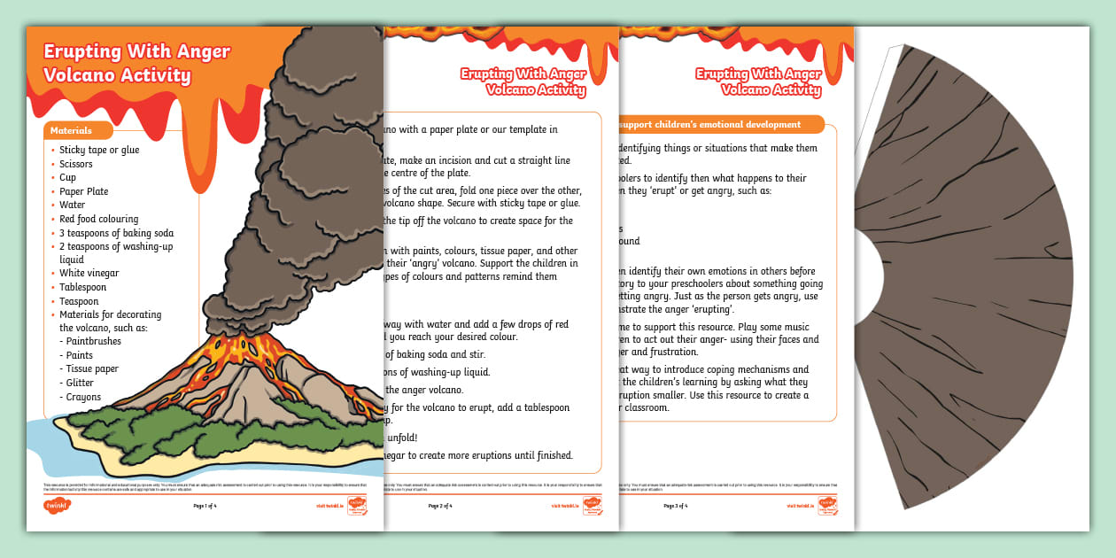 Erupting With Anger Volcano Activity (teacher made) - Twinkl